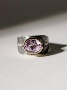 Rene Escobar Morganite Ring ss/18kyg 6- Rene Escobar- abersons